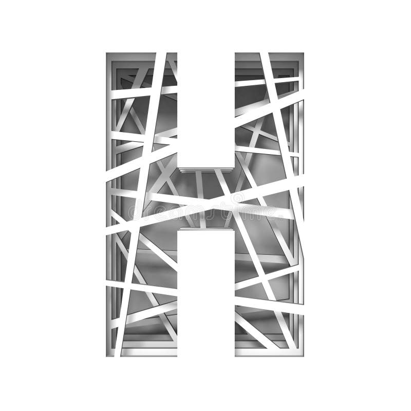 Paper Cut Out Font Letter H 3D Stock Illustration - Illustration of ...