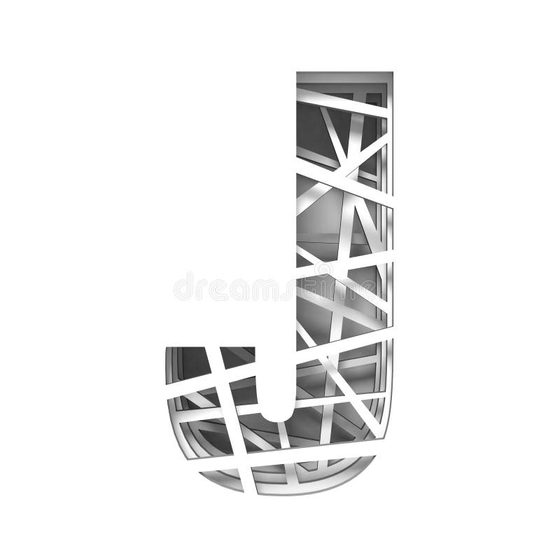 Paper Cut Out Font Letter J 3D Stock Illustration - Illustration of ...