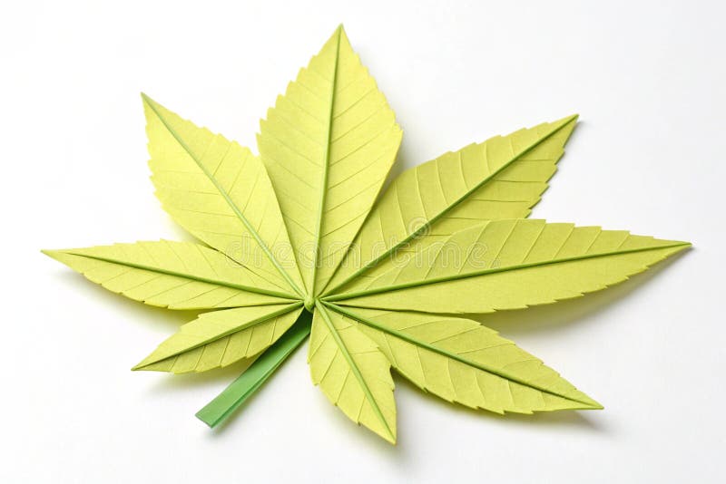 Paper Cut Out Origami Plant Leaf - Generated by Ai Stock Illustration ...