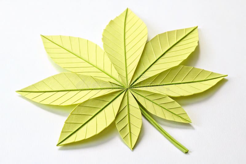 Paper Cut Out Origami Plant Leaf - Generated by Ai Stock Illustration ...