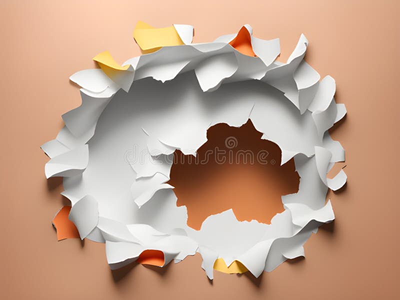 Paper Cut Out of Torn Pieces of Paper Stock Illustration - Illustration ...