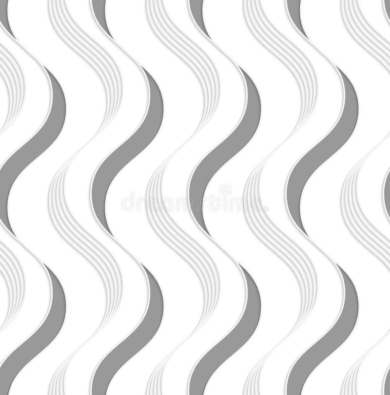 Paper Cut Out Vertical Gray Waves Stock Vector - Illustration of ...