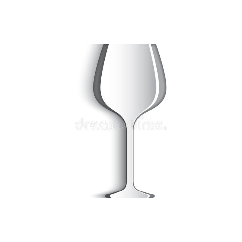 Paper Cut Out of Wine Glass. Vector Illustration Decorative Design ...