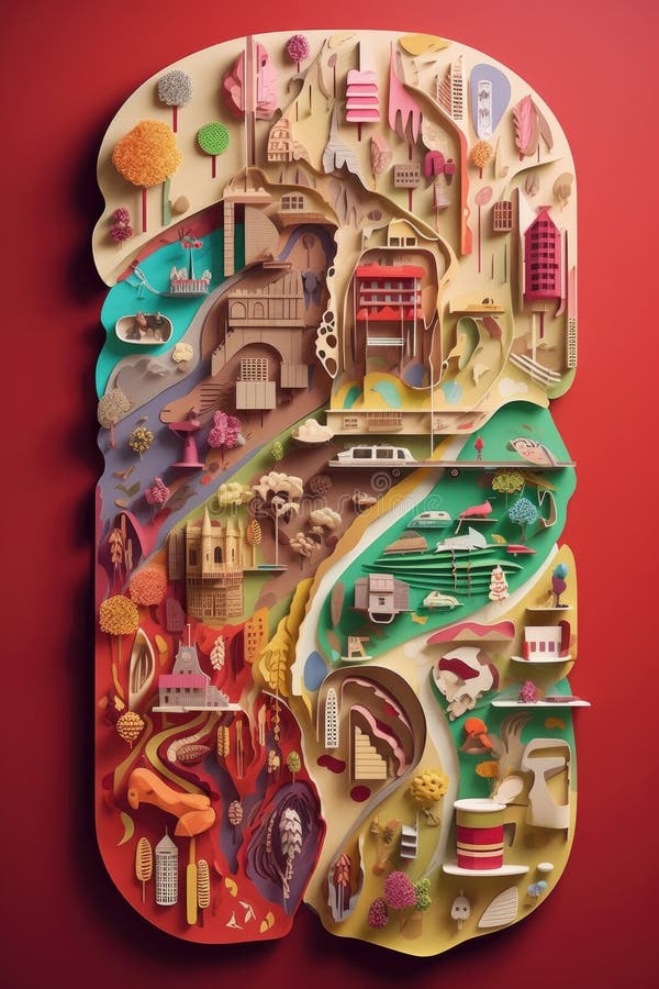 Paper Cut-outs of Various Infographic Elements Stock Illustration ...