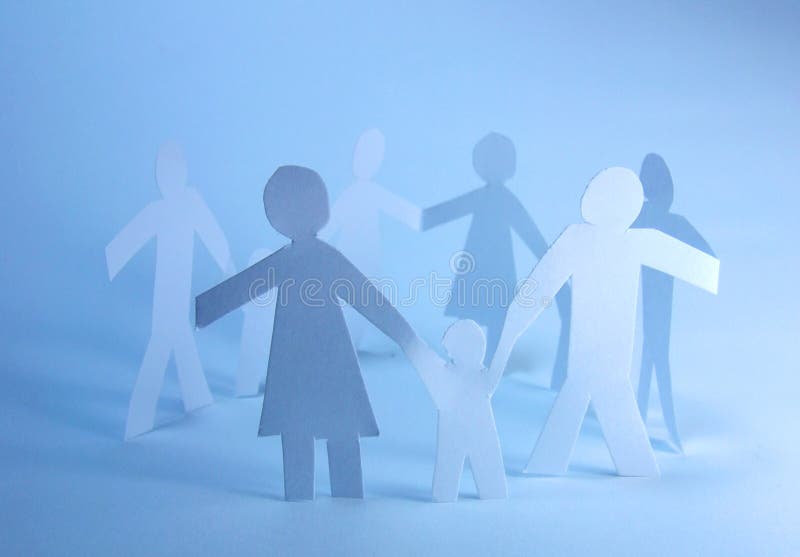 Paper People in a Circle. Team Stock Image - Image of chain, ideas ...