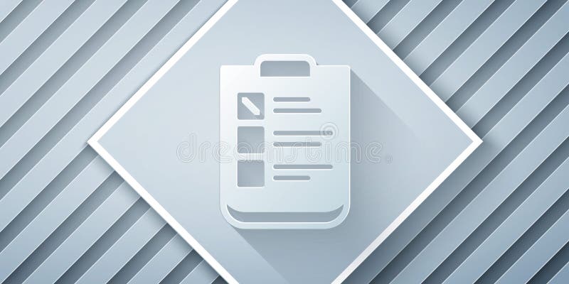 Paper Cut Psychological Test Icon Isolated on Grey Background. Paper ...