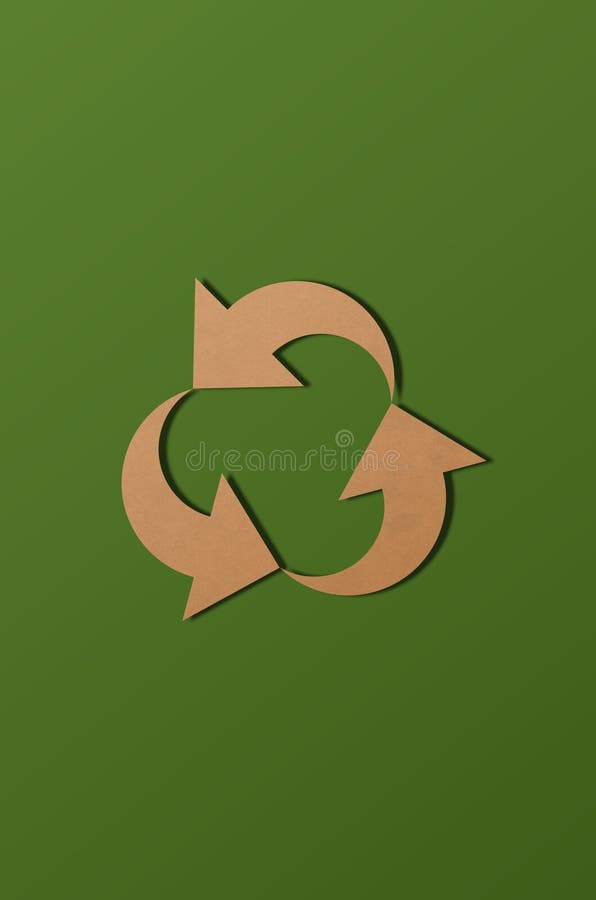 Paper Cut with Recycle Sign Stock Photo - Image of three, simplicity ...