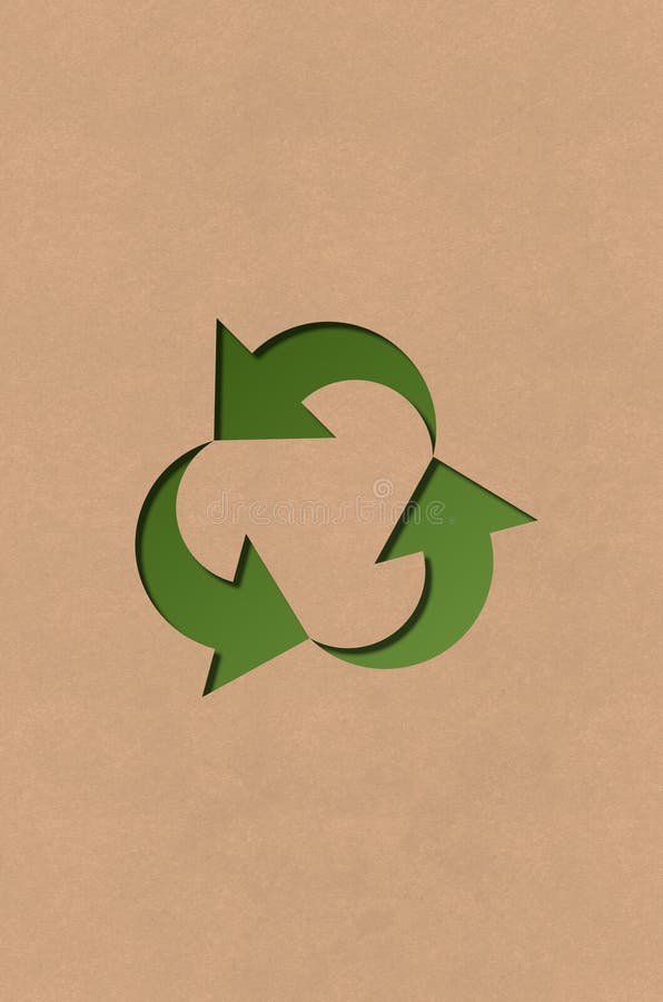 Paper Cut with Recycle Sign Stock Illustration - Illustration of curve ...