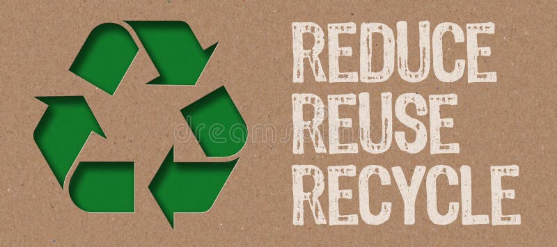 Paper Cut - Reduce, Reuse and Recycle Stock Illustration - Illustration ...