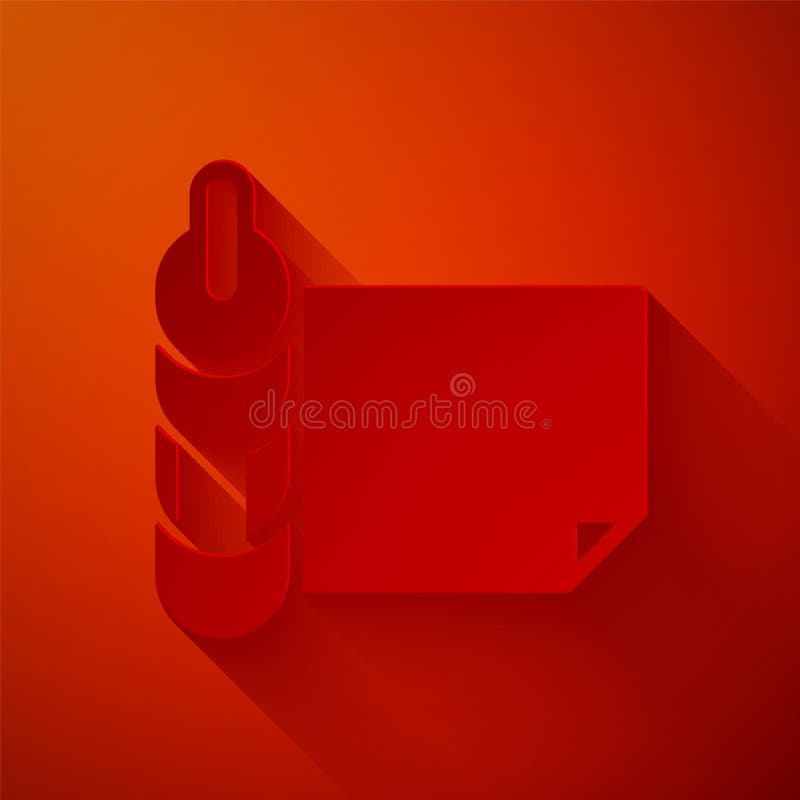 Paper Cut Roll of Paper Icon Isolated on Red Background. Paper Art ...