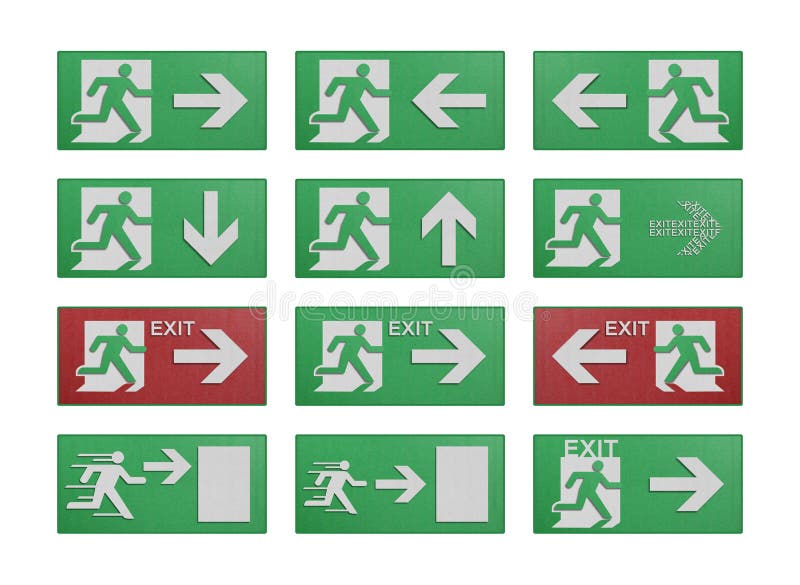 Vector fire exit signs stock vector. Illustration of emergency - 31515786