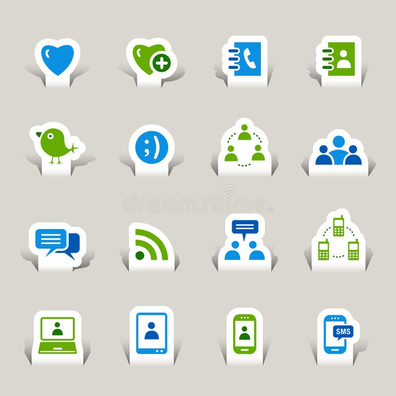 Paper Cut - Social Media Icons Stock Vector - Illustration of diary ...