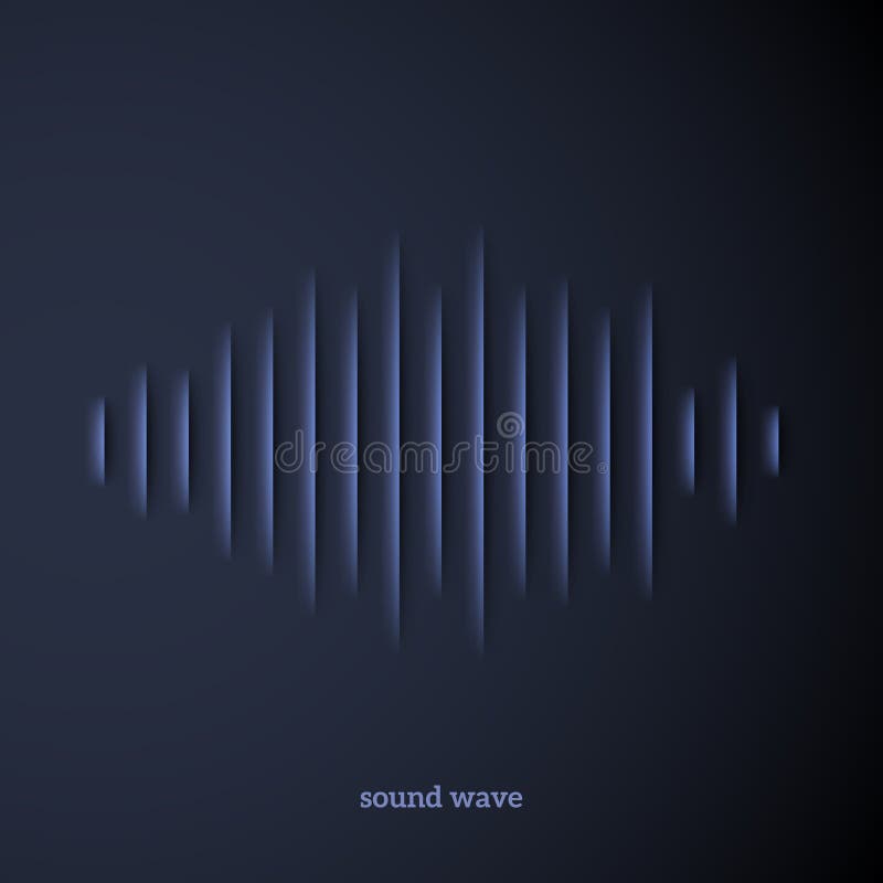 Paper Sound Waveform with Shadow Stock Vector - Illustration of sine ...