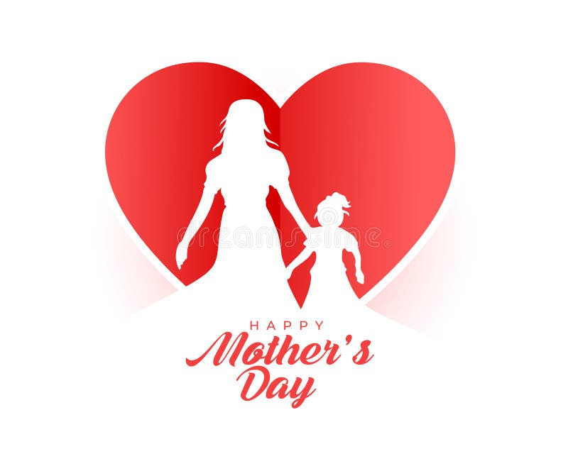 Paper Cut Style Mothers Day Greeting Card For Mom And Daughter Love