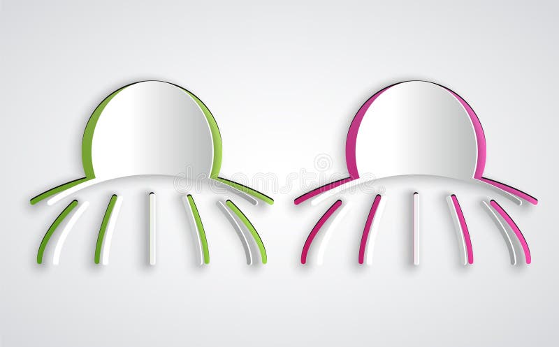 Paper Cut Sunrise Icon Isolated on Grey Background. Paper Art Style ...