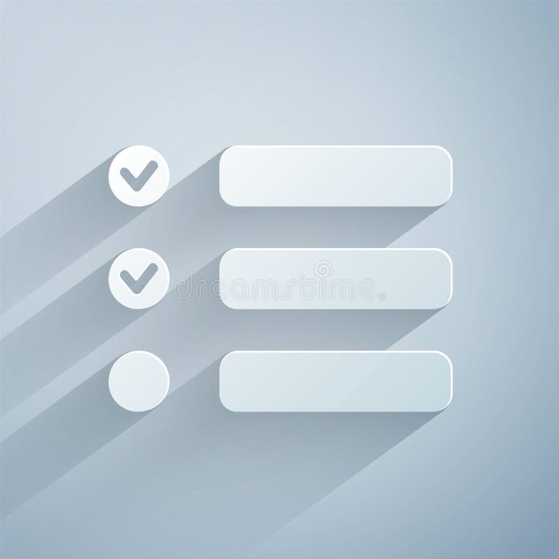 Paper Cut Task List Icon Isolated on Grey Background. Control List ...