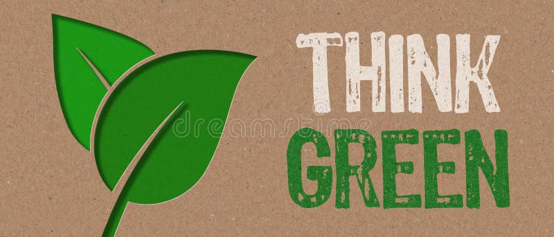 Paper cut - Think green stock illustration. Illustration of symbol ...