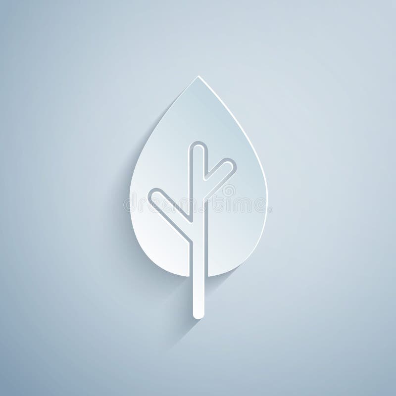 Paper Cut Tree Icon Isolated on Grey Background. Forest Symbol. Paper ...