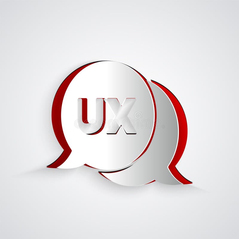 Paper Cut UI or UX Design Icon Isolated on Grey Background. Paper Art ...