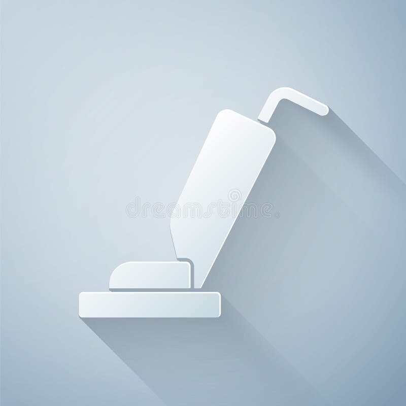Paper Cut Vacuum Cleaner Icon Isolated on Grey Background. Paper Art ...