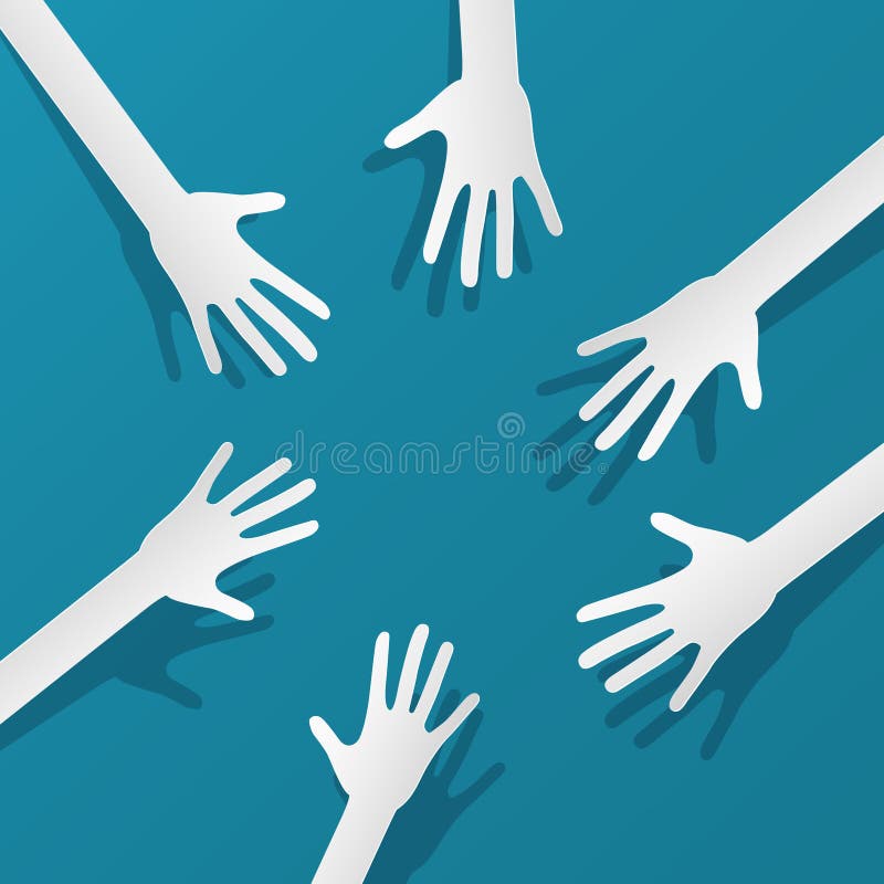 Hands on Sky. Paper Cut Vector Hands Stock Vector - Illustration of ...