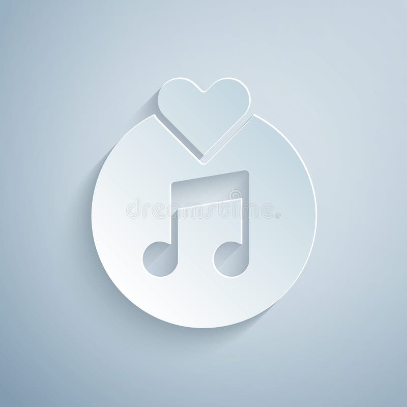 Paper Cut Vinyl Disk Icon Isolated on Grey Background. Paper Art Style ...