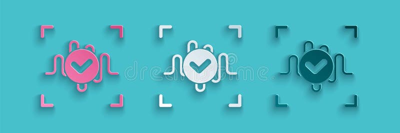 Paper Cut Voice Recognition Icon Isolated on Blue Background. Voice ...