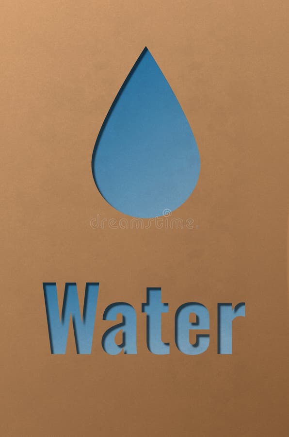 Paper Cut of Water Drop. Illustration for Ecology Concept Stock ...