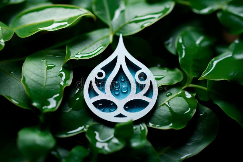 A Paper-cut Water Droplet Inside a Recycling Symbol, Emphasizing the ...