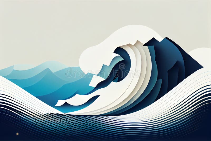 Paper Cut of a Wave in the Ocean Stock Photo - Image of creative ...