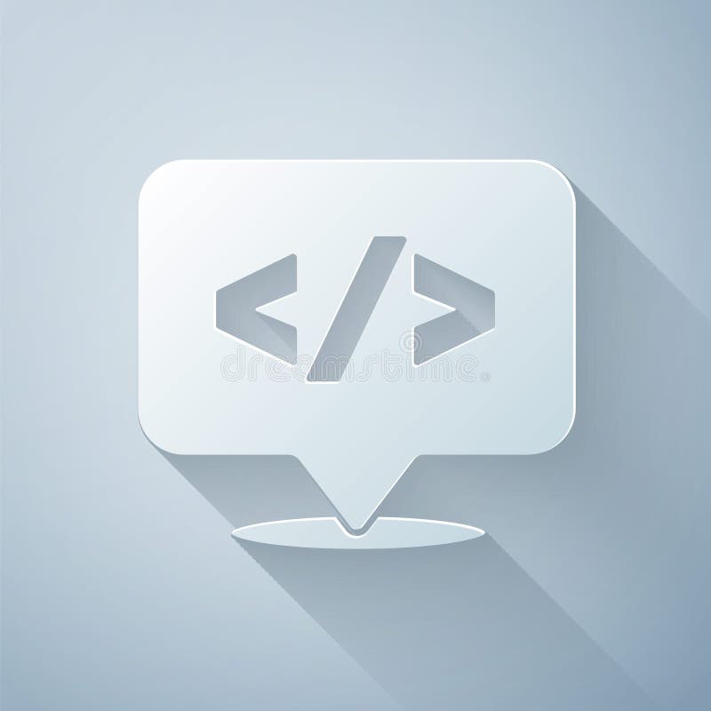 Paper Cut Web Design and Front End Development Icon Isolated on Grey ...