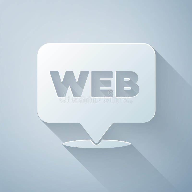 Paper Cut Web and Graphic Design Icon Isolated on Grey Background ...