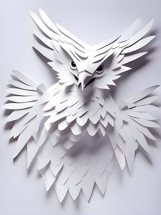 Paper Cut White Eagle, Illustration, Ai Generated Stock Illustration ...