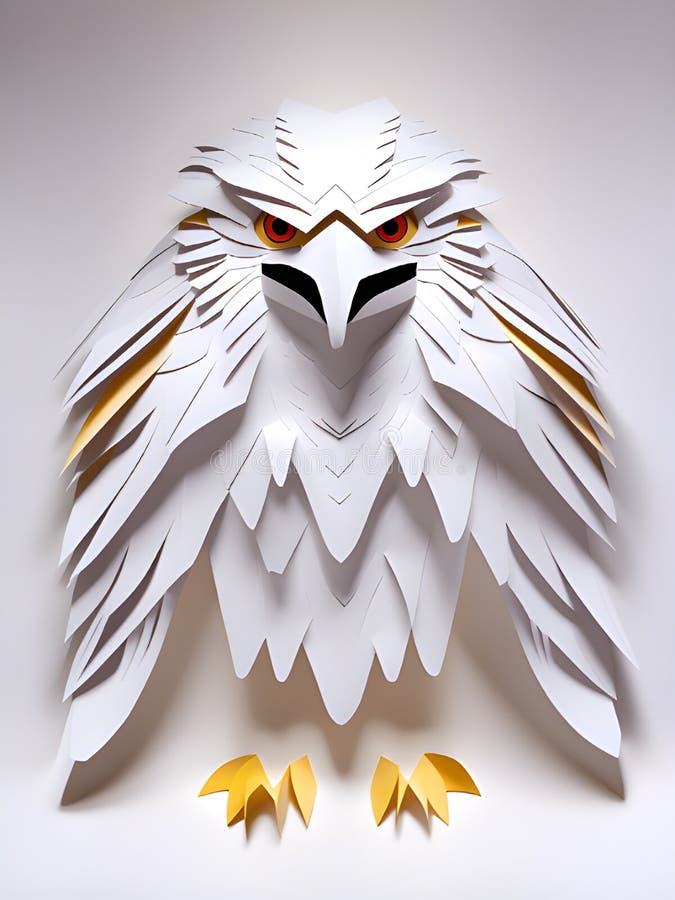 Paper Cut White Eagle, Illustration, Ai Generated Stock Illustration ...