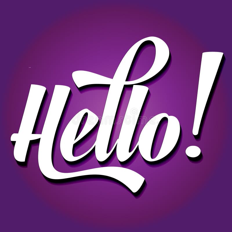 Paper Cut Word HELLO on Ultraviolet Background Stock Vector ...