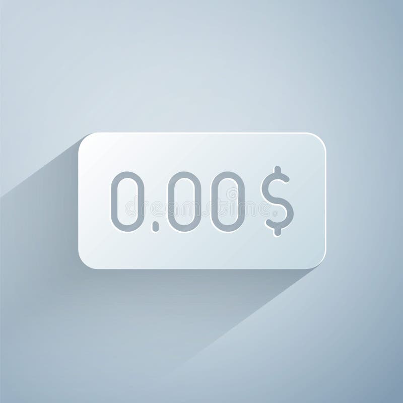Paper Cut Zero Cost Icon Isolated on Grey Background. Empty Bank ...