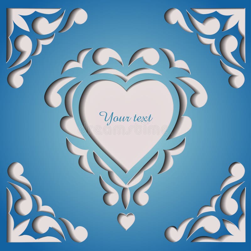 Paper Cutout Card. Template Frame Design. Stock Vector - Illustration ...