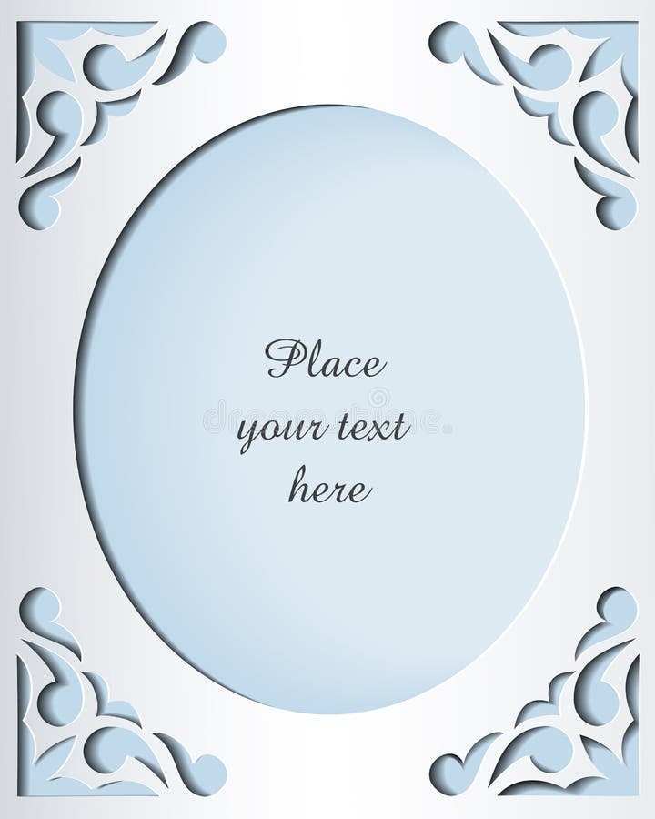 Paper Cutout Card. Template Frame Design. Stock Vector - Illustration ...