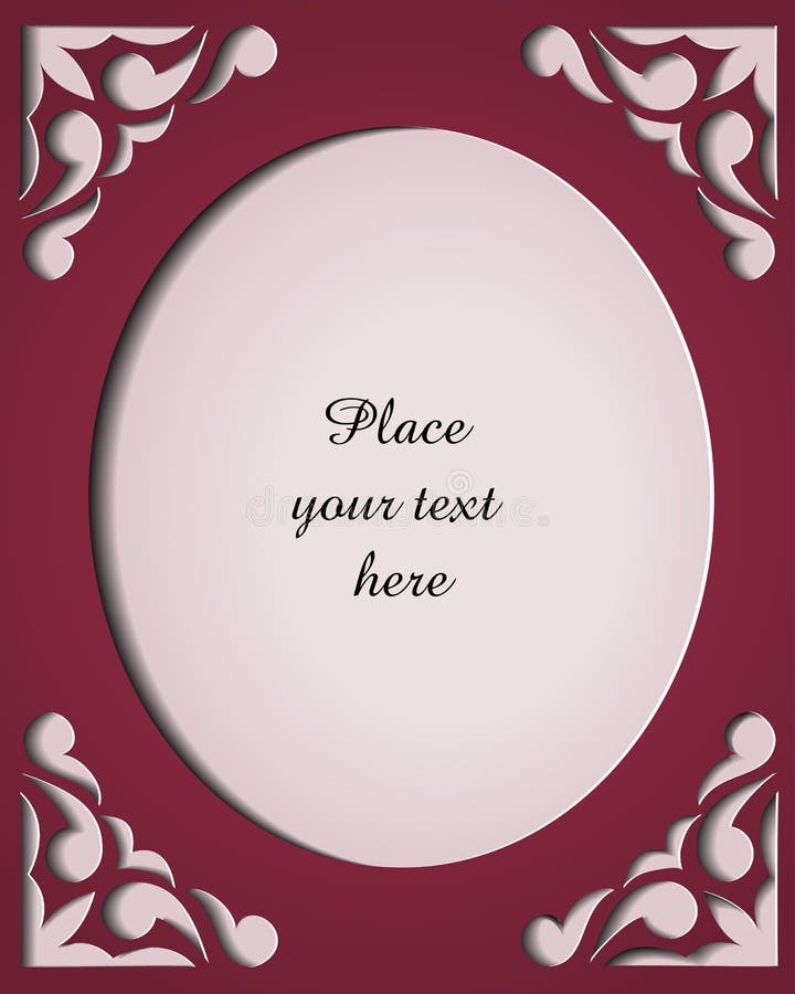 Paper Cutout Card. Template Frame Design. Stock Vector - Illustration ...