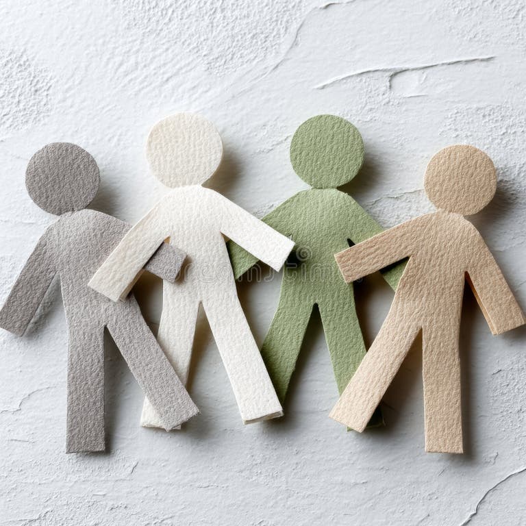 Paper Cutout Figures Symbolizing Unity and Diversity. Stock Image ...