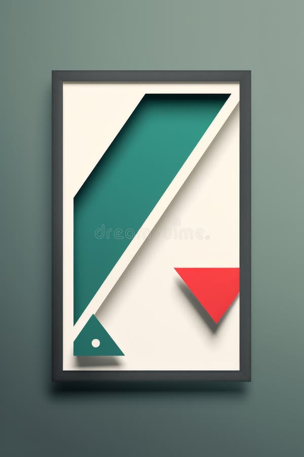 A Paper Cutout of a Fish with a Red and Green Triangle Stock ...