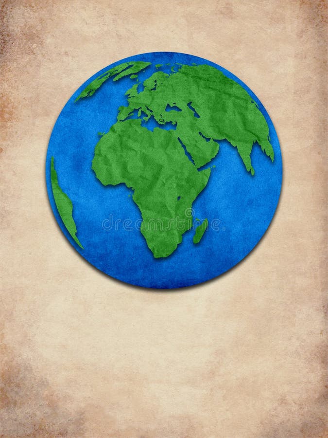 Paper Cutout of Globe. Creative Concept of the World Map Created by Old ...