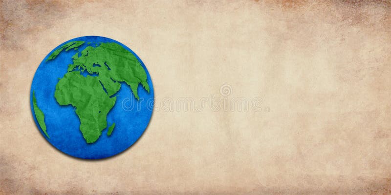 Paper Cutout of Globe. Creative Concept of the World Map Created by Old ...