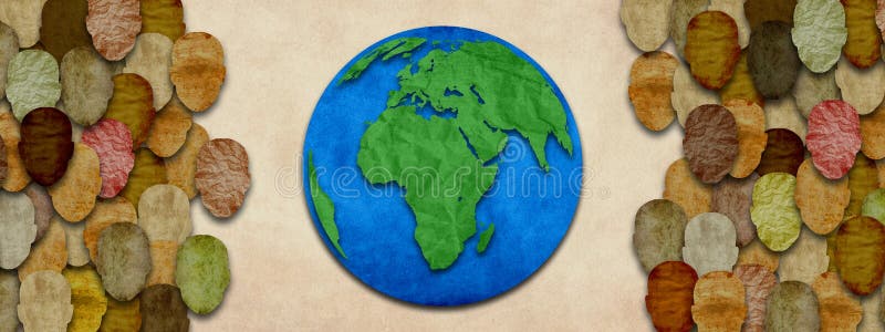 Paper Cutout of Globe. Creative Concept of the World Map Created by Old ...
