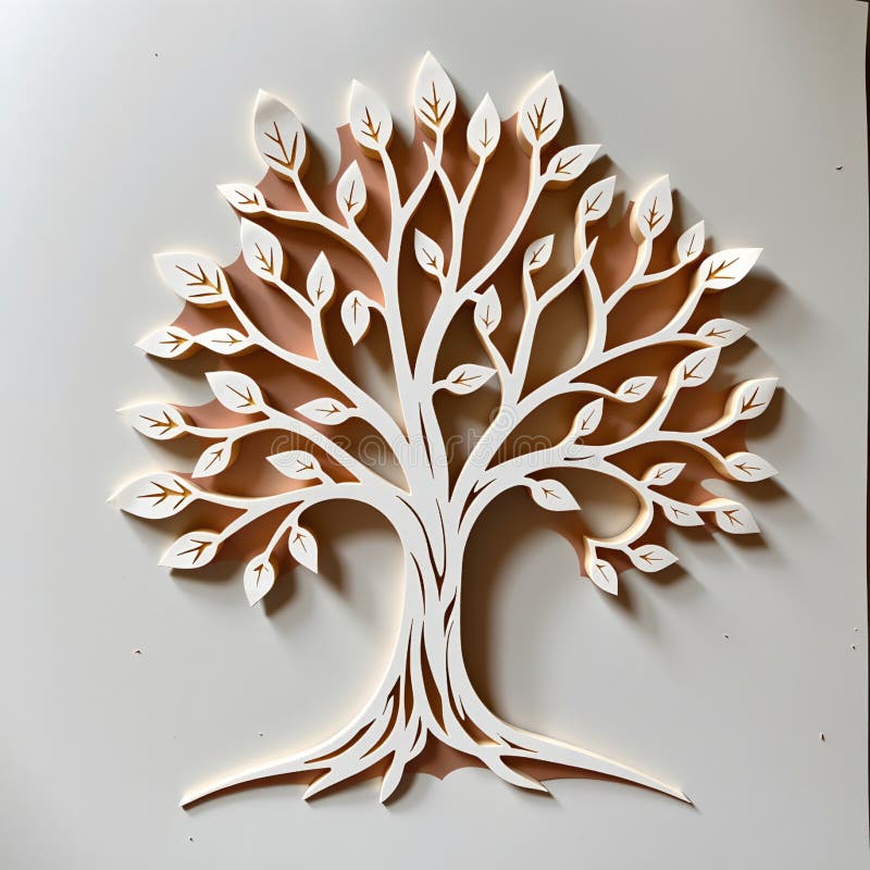 Paper Cutout: Layered Tree Design Stock Illustration - Illustration of ...