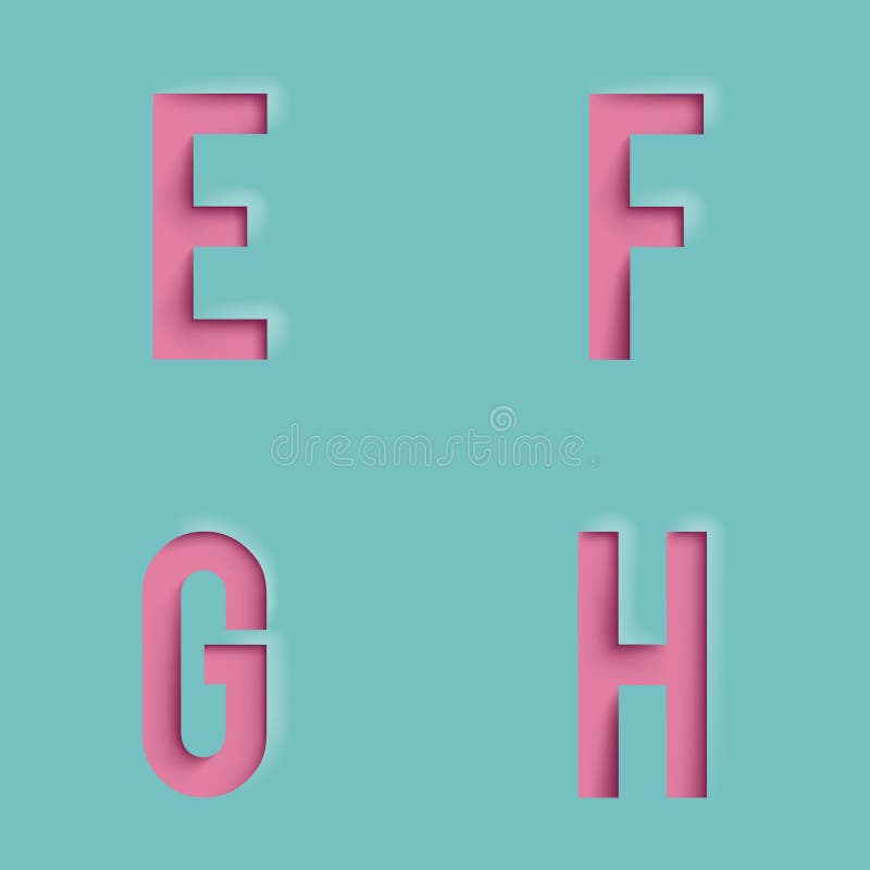 Paper Cutout Letters Realistic 3d Template Design Mock Up Vector ...