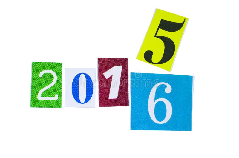 Paper Cutout 2015 and 2016 Year Numbers Stock Image - Image of date ...