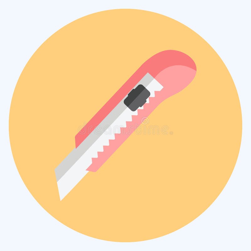Paper Cutter Icon in Trendy Flat Style Isolated on Soft Blue Background ... Paper Cutter Icon in Trendy Flat Style Isolated on Soft Blue Background ...