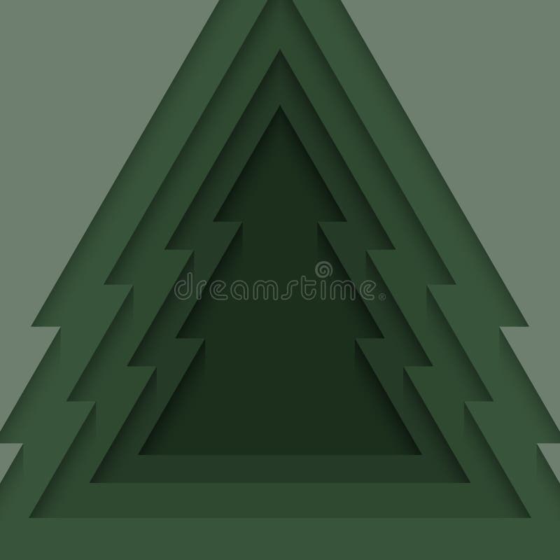 Paper Cutting Green Christmas Tree Shape Stock Vector - Illustration of ...