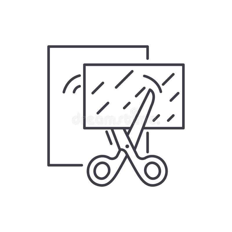 Paper Cutting Black Icon, Vector Sign on Isolated Background. Paper ...